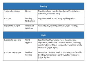 Free Sample Daily Schedule For Elderly Loved Ones